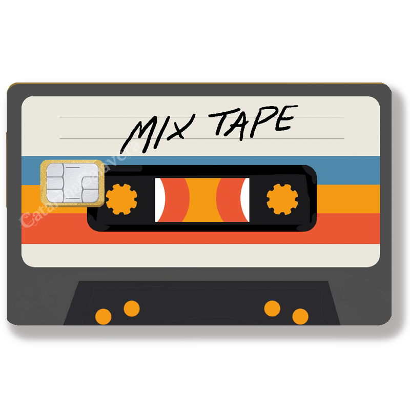 K7 MIX TAPE 80, , Autocollant pour carte bancaire, Sticker pour carte ...
