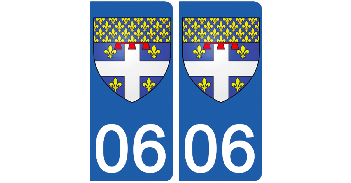 2 stickers pour plaque d'immatriculation Auto, 06 Antibes - - The ...