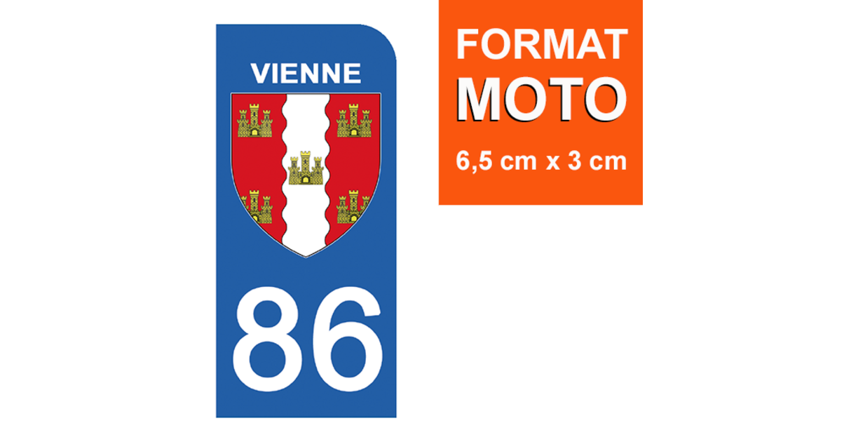 1 sticker pour plaque d'immatriculation MOTO , 86 VIENNE - Stickers ...