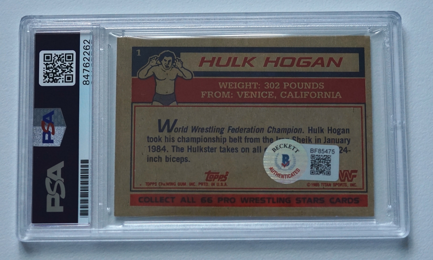 Autographe d'Hulk Hogan - PSA