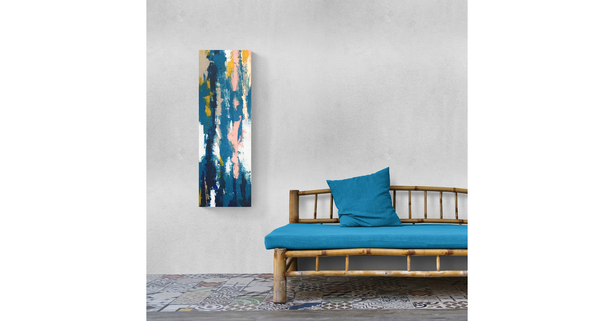 Grand tableau vertical déco - Peinture abstraite sur toile originale