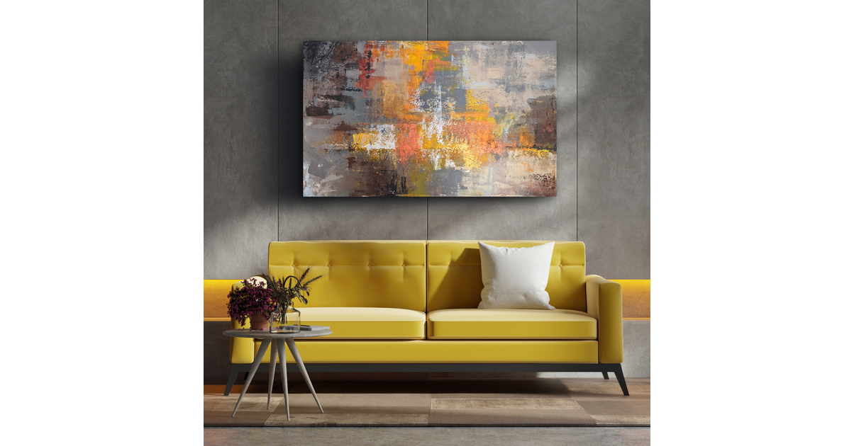 Horizon - Grand tableau abstrait décoration murale tendance salon moderne