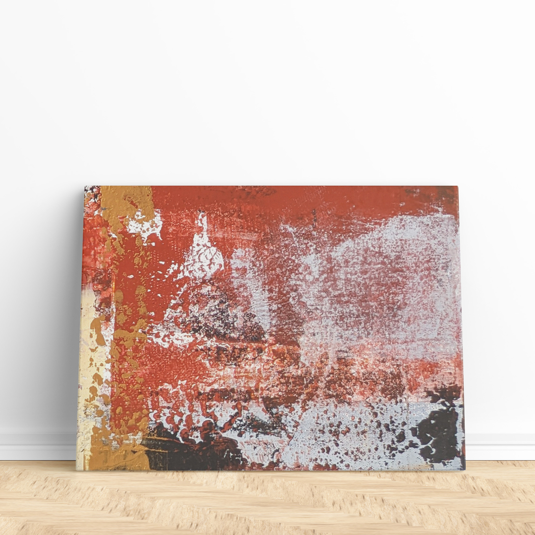 Grand tableau salon horizontal - Peinture abstraite fait main