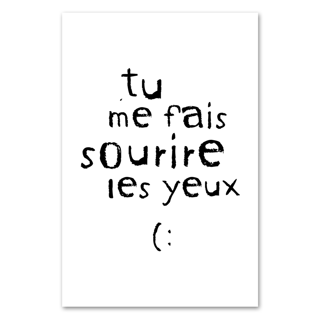 Affiche phrase positive et motivante "Sourire les yeux"