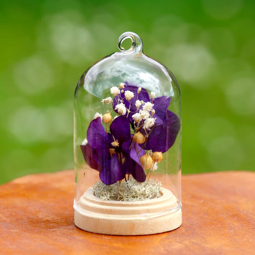 Mini cloche en verre et fleurs séchées - GreenPompon