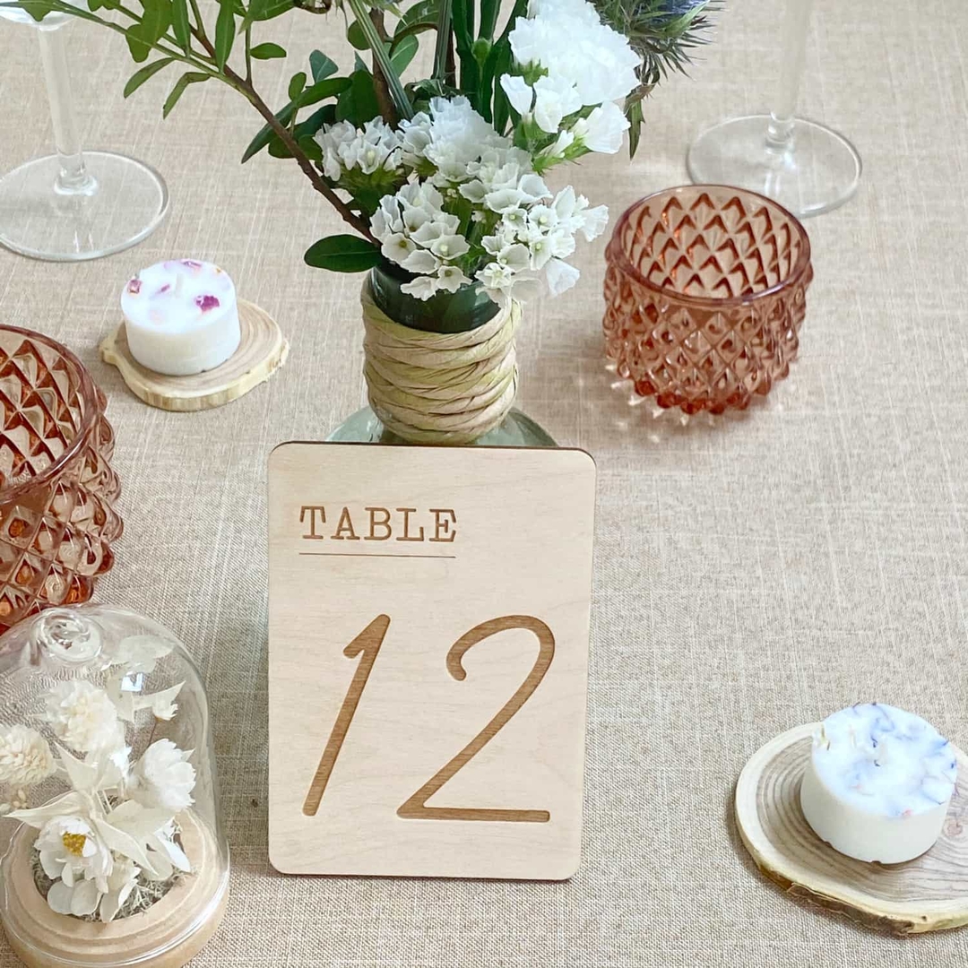 Numéro de table à poser - Bois Éco-responsable - GreenPompon