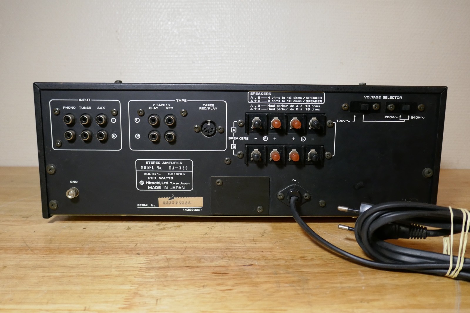 AMPLIFICATEUR HITACHI STEREO AMPLIFIER HA-330 / VINTAGE AMPLIFIER ...