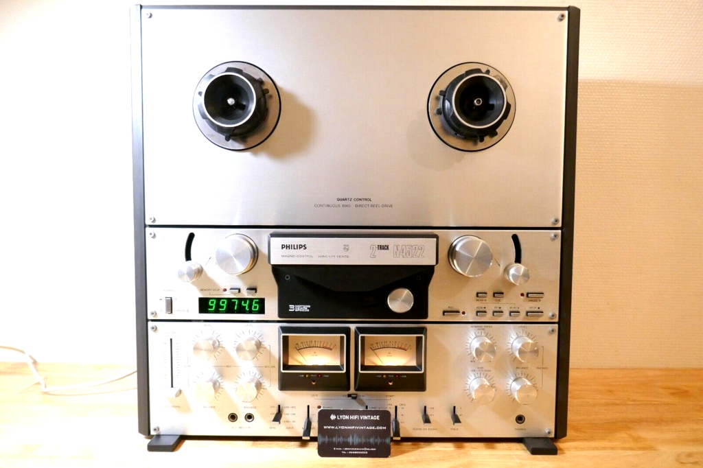 MAGNETOPHONE ENREGISTREUR LECTEUR A BANDE PHILIPS N4522 VINTAGE TAPE ...
