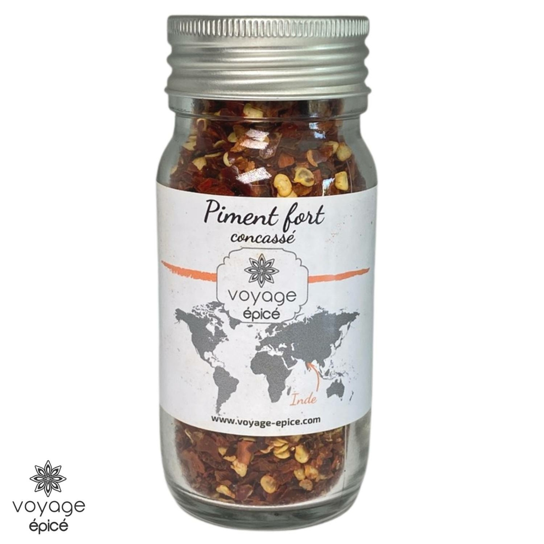 Piment fort concassé d'Inde - pot de 40g - Achat, origine, cuisine