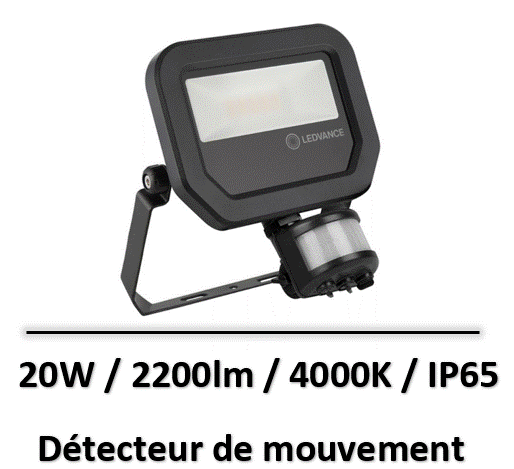 Ledvance - Projecteur LED 20W 110lm/W Performance IP65 détecteur ...