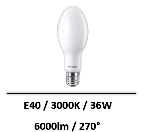 Philips - TForce Core LED HPL 36W E40 830 FR - 29931300 - Ampoules LED ...