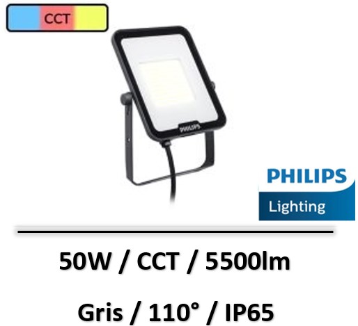 Philips - Projecteurs Ledinaire gen3, 50 W, 6000 lm, CCT , CRI80, Faisceau extensif symétrique ...