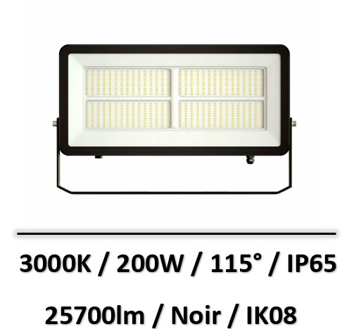 Beneito Faure - Polaris 200W projecteur extérieur à LED Noir - 4519 - Projecteurs LED/Projecteur ...