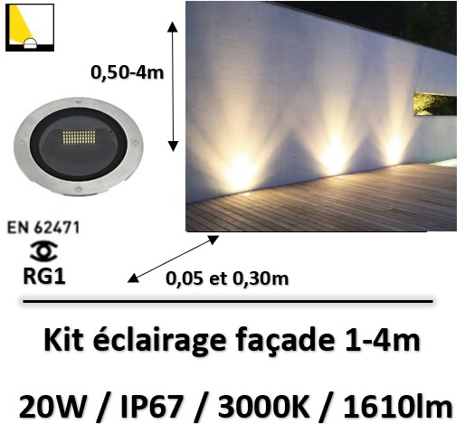 Indigo - SPOT LED ENCASTRABLE SOL ROND RODI A 20W 3000K IK10 ...