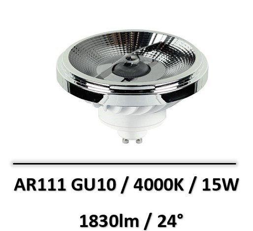 Ledme - AMPOULE LED AR111 / GU10 15W 4000K - ALU - GA7557 - Ampoules LED/Ampoules LED AR111 ...