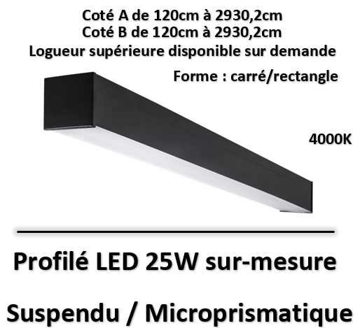 Kanlux - Profilé LED sur-mesure 25W 4000K Diffuseur mircoprismatique ...