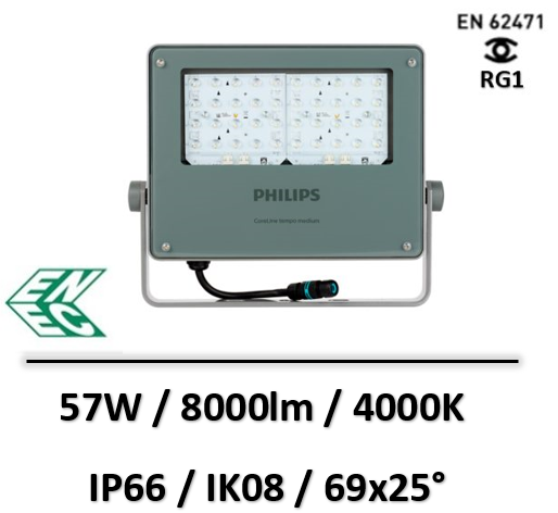 Philips - CoreLine Tempo Medium, Floodlight, 57 W, 8000 lm, 4000 K ...