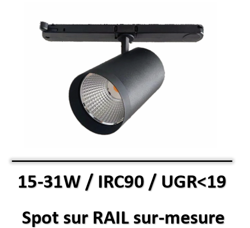 Lited - spot rail 230V 33 àu 36° IRC90 - Majda - Eclairage boutique ...