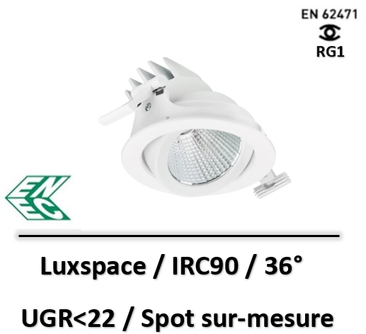 Philips - LuxSpace Accent Compact, version coudée, CRI>90, Faisceau ...