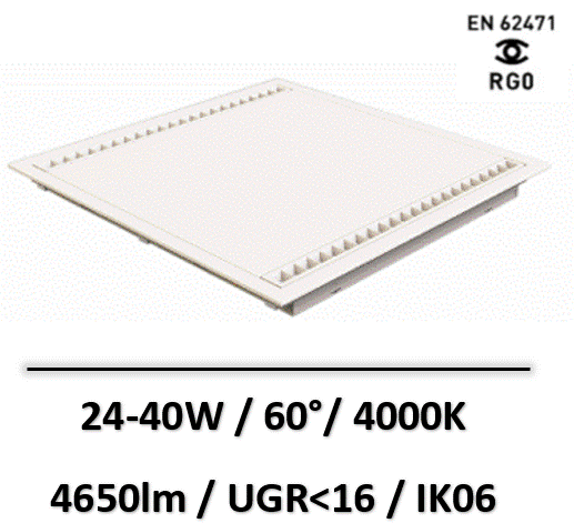 Lited - Panneau LED optique remplaçable ver le bas 60° - THA120-008 ...