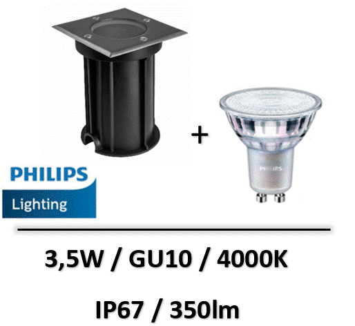 Spectrum - Lukka Kit Encastré de sol Inox 3,5W 4000K - SLIP012016 ...