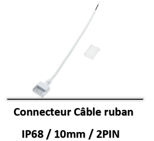 ledme - Connecteur de Début Pour Ruban Led Ip68 12Mm Out 10Mm In 2Pin ...