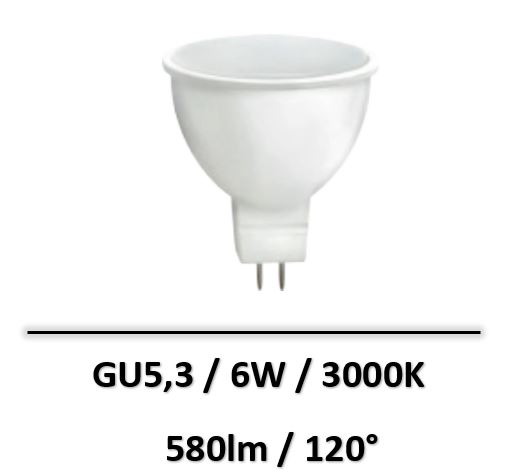 Spectrum - AMPOULE LED GU5,3 6W 3000K - WOJ+13133WW - Ampoules LED/Ampoules LED GU5,3 12V ...