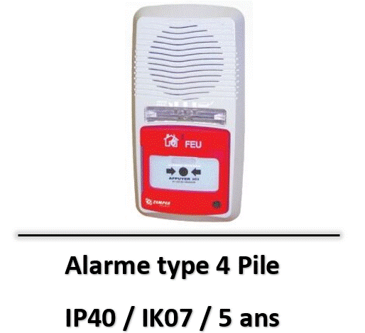 Zemper - Alarme type 4 à pile - TA41400 - Blocs autonomes/Blocs ...