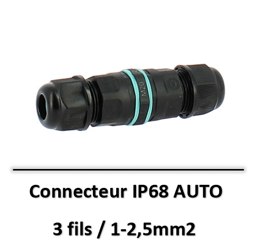 Eclairagedirect - Connecteur câble étanche IP68 automatique 3 contacts ...
