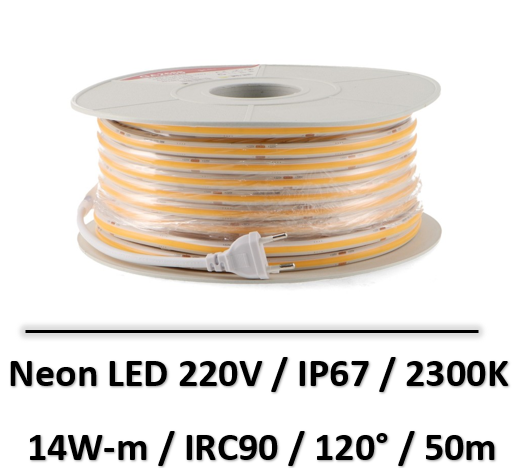 Ledme - Ruban de Led 220V Cob Point 14W/m Ip67 - 50 Mètres - GA2688 ...