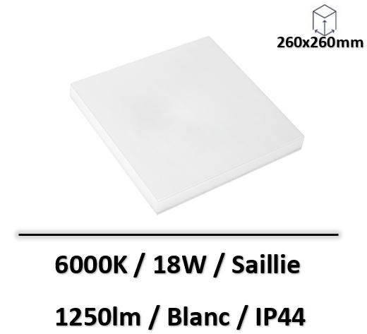 Spectrum - HUBLOT CARRE 18W/6000K/1250LM/BLANC - SLI031021CW - Hublots ...