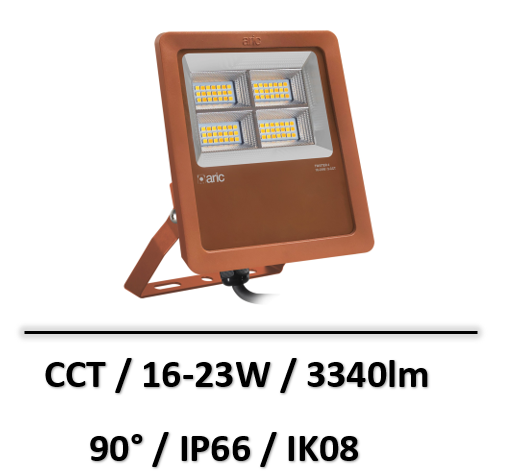 Aric - TWISTER 4 LED 16-23W CCT Marron - 51684 - Projecteurs LED sans détecteur/Projecteurs LED ...