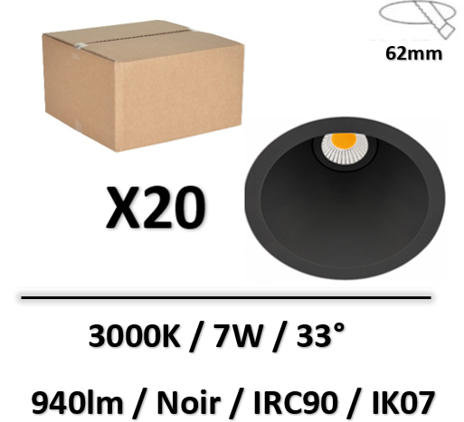 Arkos - SPOT LED SWAP S 7W 3000K 33° IRC90 - A2121211Nx20 - Spots LED ...