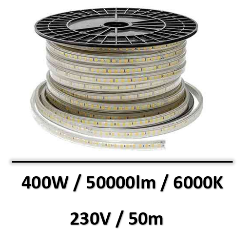 Arlux - Ruban Led 230V 50 mètres 400W/50000LM/6000K - 200446 - Ruban ...