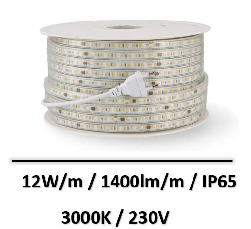 Ledme - Ruban de Led 220V Smd Como 12W/m Ip65 - 50 Mètres - LM2353 ...
