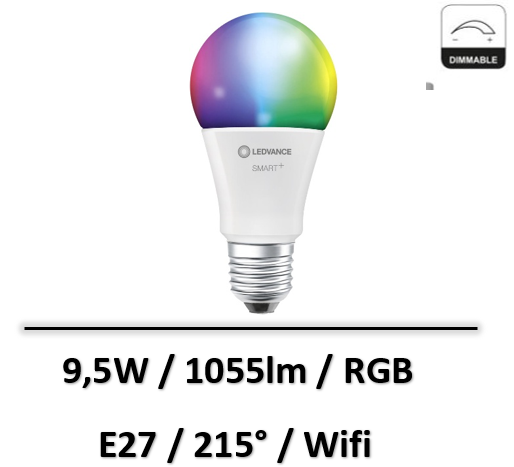 Ledvance - LEDVANCE SMART+ WiFi Classic multicouleur 9.5W/2700… 6500K ...