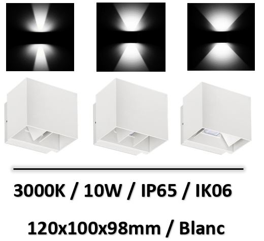 Aurora - APPLIQUE MURALE IP65 10W MULTIDIRECTIONNELLE KLAY - EN-WL10W ...