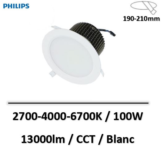 Hitechled - Downlight LED encastré 100W CCT - 190-210mm - HDL-100WA ...