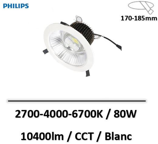 Hitechled - Downlight LED encastré 80W CCT - 170-185mm - HDL-80WA ...