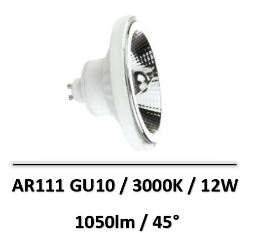 Spectrum Ampoule Led Ar111 Gu10 12w 3000k Woj 14563 Ampoules