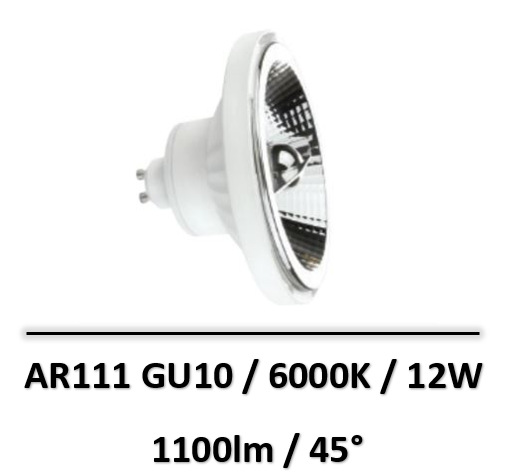 Spectrum - AMPOULE LED AR111 / GU10 12W 6000K - WOJ+14565 - Ampoules ...