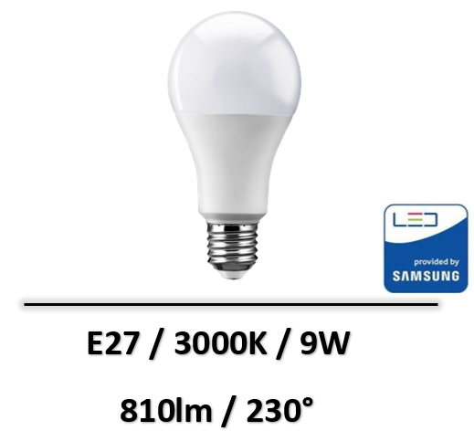 Wellmax - AMPOULE LED SPHERIQUE E27/9W/3000K/810LM - VE20007 - Ampoules LED/Ampoules LED E27 ...