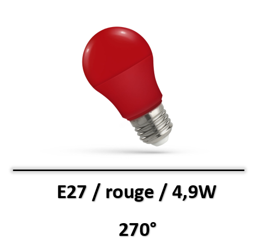 Spectrum - Ampoule Led E27 rouge 4,9W - WOJ+14605 - Ampoules LED ...