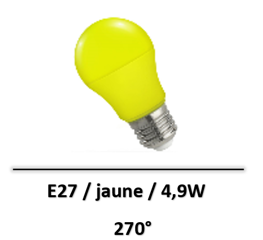 Spectrum - Ampoule Led E27 Jaune 4,9W - WOJ+14608 - Ampoules LED ...