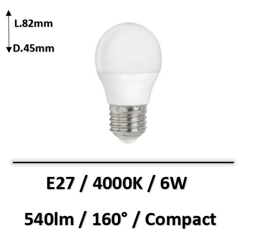 Spectrum - AMPOULE LED E27 6W 4000K - WOJ+13757 - Ampoules LED/Ampoules LED E27 - eclairagedirect.fr