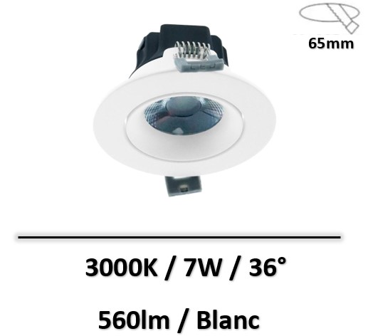 Ledme - Spot Downlight Led Orientable Cobmax 7W 3000K - LM4163 - Spots ...