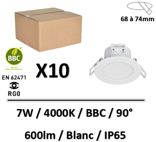 Be-led - TF077-SPOT ECO-7W-IP65-3000K-BBC - BL01076501x10 - Spots LED ...