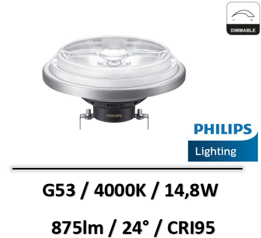 Philips - MAS ExpertColor 14.8-50W 940 AR111 24D - 33387100 - Ampoules ...