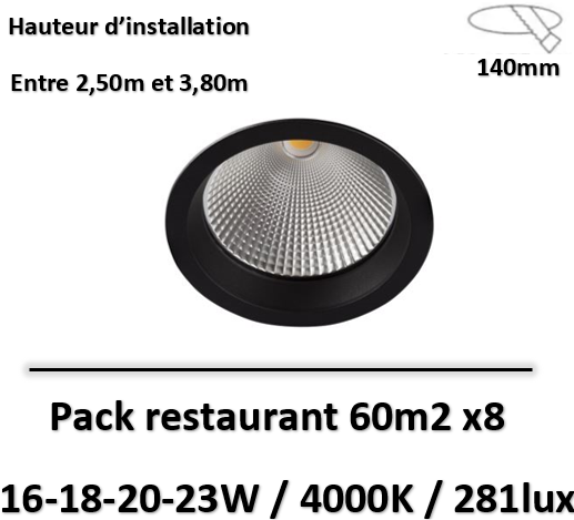 Lited - Downlight LED BOOSTER 16-18-10-23W - 3000K - Noir - BOO150 ...