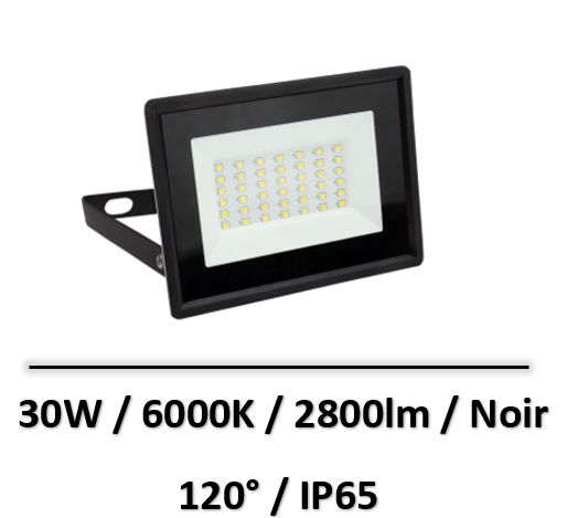 Spectrum - Projecteur 30W Noir - 6000K - 2800lm - SLI029050CW_PW ...